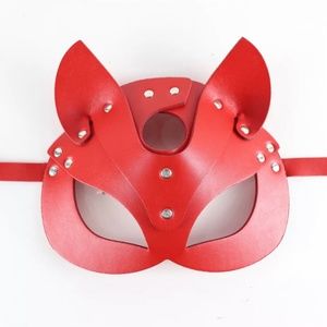 Unlisted | Accessories | Red Leather Cat Ear Masquerade Mask | Poshmark